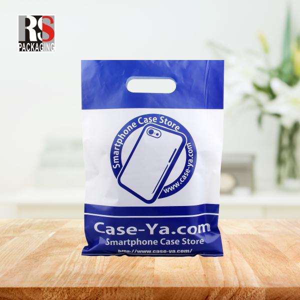 Quality Opaque LDPE Die Cut Handle Shopping Bag Plastic Retail Shopping Bag Customized for sale