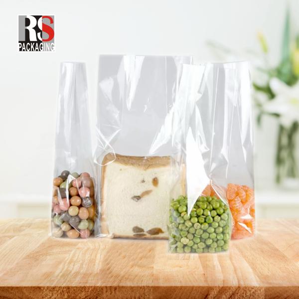 Quality Food Industrial Cellophane Flat Bottom Bag With Flat Opened Sealing Handle for sale