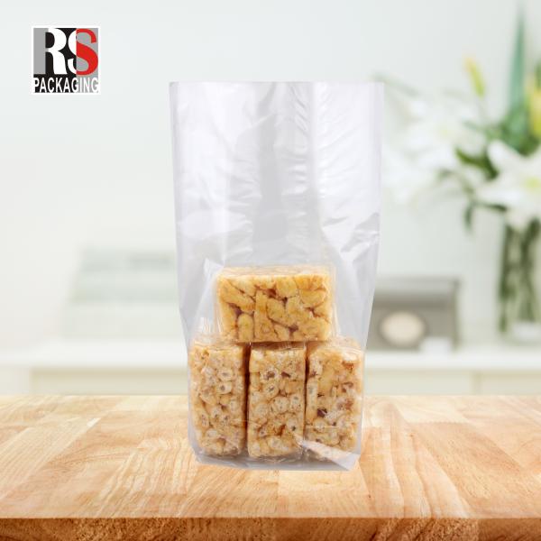 Quality Food Industrial Cellophane Flat Bottom Bag With Flat Opened Sealing Handle for sale