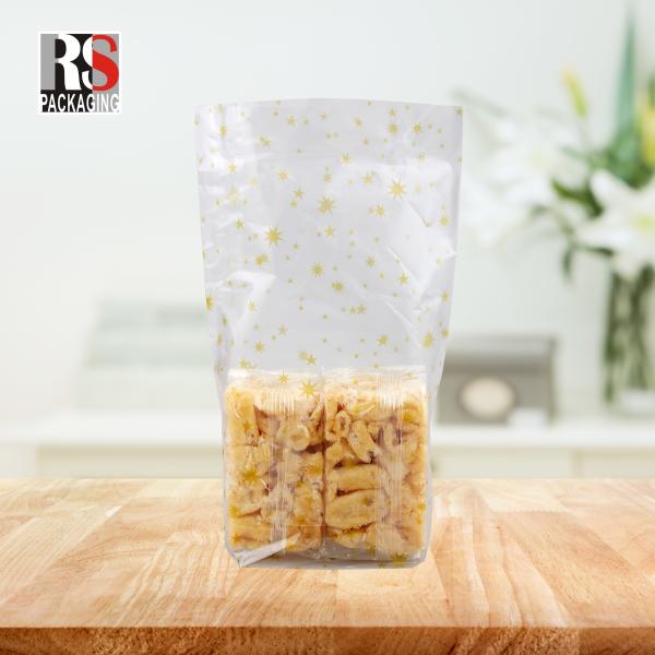 Quality Food Industrial Cellophane Flat Bottom Bag With Flat Opened Sealing Handle for sale