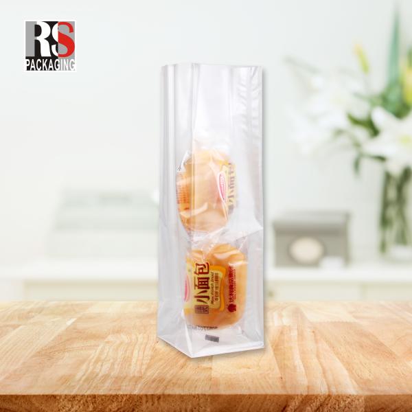 Quality 12x8x25cm Plastic Square Bottom Food Bag For Popcorn In Clear Or Customized for sale