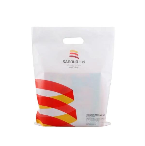 Quality Die Cut Handle Custom Logo Printed LDPE Grocery Bags Plastic Merchandise Bags for sale