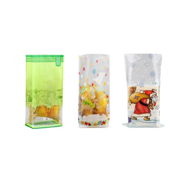 Quality Valentines Day Candy Bag Party Favors Clear Cellophane Treat Bags With Adhesive for sale