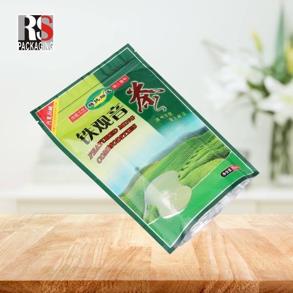 Quality Gravure Printing Mylar Laminated Poly Bag 3 Layers Resealable For Tea Packaging for sale