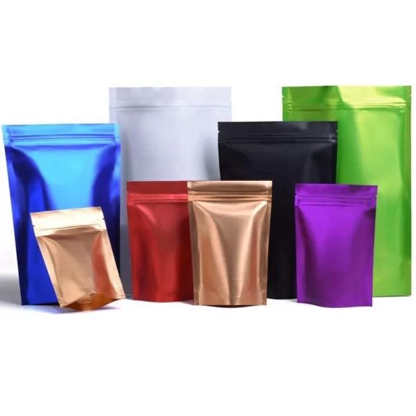 Quality Food Packaging Zip Lock Laminated Poly Bag Frosted Plastic Resealable Stand Up for sale