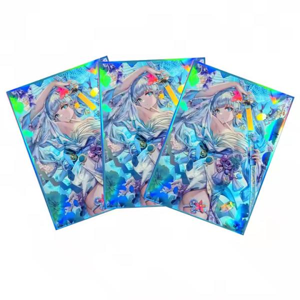 Quality Custom 60ct Holographic Standard Size Cards For MTG / TCG / PTCG Art Anime Printing Card Sleeves for sale