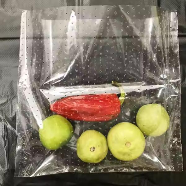 Quality Micro Perforated Hdpe Clear Poly Plastic Bag For Vegetable Fruit for sale