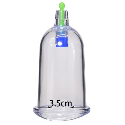 China Gezondheidszorg 3,5 cm Chinese traditionele curve vacuüm zuigbeker met pomppistool Te koop