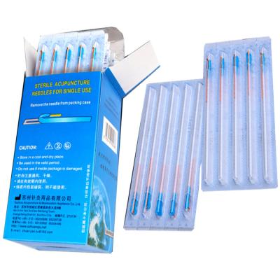 China Klasse I maatwerk 100 steriele acupunctuurnaalden met koperen handvat en buis Te koop