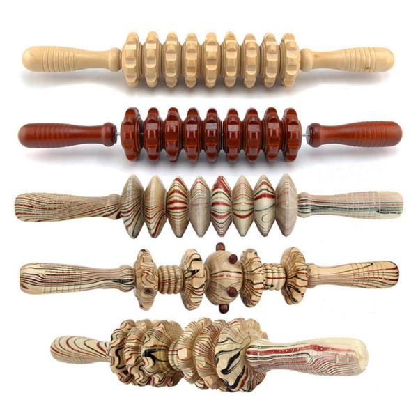 Quality Wooden Roller Massage Tool Stick for Muscle Relaxation and Anti Cellulite Waist Massage for sale