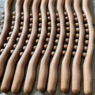 China Natural Wood Massage Stick for Body Belly Back Scraping SPA Therapy Roller Tool Point Treatment Guasha Relax for sale