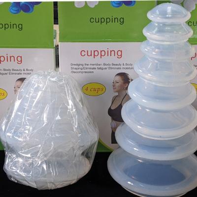 China 4pcs helder siliconen bekertje set voor schoonheid en vochtbehandeling transparante bekertjes Te koop