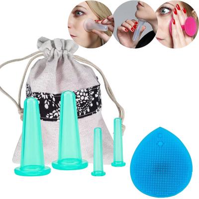 Cina certificazione altro set di tazze di silicone blu morbido per massaggi oculari e raschiatura del viso in vendita