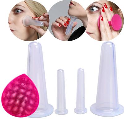 Cina certificazione altro set di tazze di silicone blu morbido per massaggi oculari e raschiatura del viso in vendita