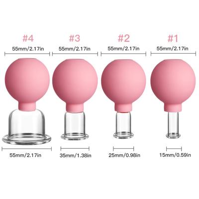 China Roze glazen potten Vacuüm Massager Cup Rubber Massage Body Guasha Zuigbekers Verslanking Anti Cellulitis Blikken Set Te koop