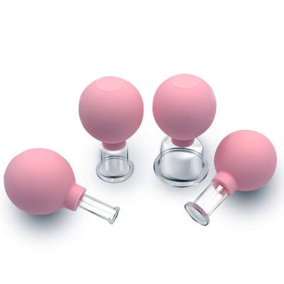 China Roze glazen potten Vacuüm Massager Cup Rubber Massage Body Guasha Zuigbekers Verslanking Anti Cellulitis Blikken Set Te koop