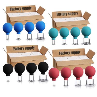 China Roze glazen potten Vacuüm Massager Cup Rubber Massage Body Guasha Zuigbekers Verslanking Anti Cellulitis Blikken Set Te koop
