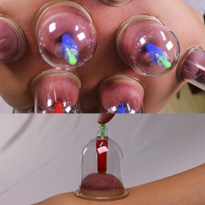 China Transparante 18PCS Bio Magnetic Acuzon Plastic Vacuum Cupping Set met Aluminium Package Te koop