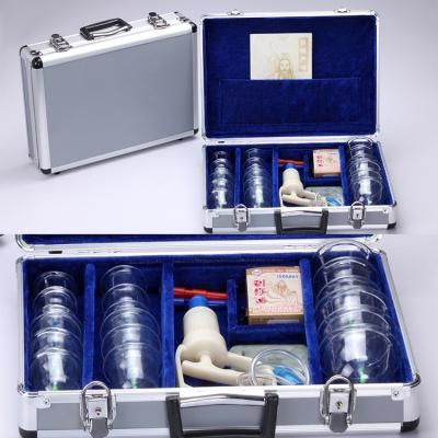China Transparante 18PCS Bio Magnetic Acuzon Plastic Vacuum Cupping Set met Aluminium Package Te koop