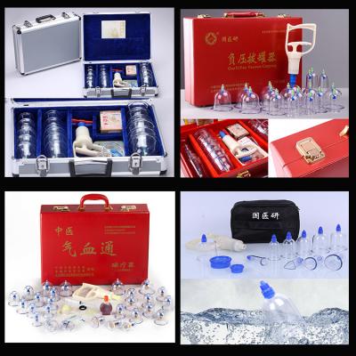 China Transparante 18PCS Bio Magnetic Acuzon Plastic Vacuum Cupping Set met Aluminium Package Te koop