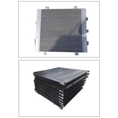 China Four Corner Mount Triple Port Aluminum Air Compressor Heat Exchanger Plate Fin Cooler for sale