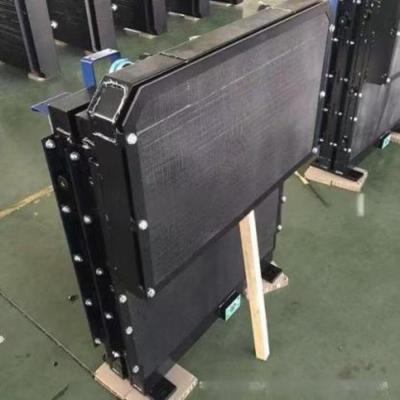 China Split Double Layer Bolt Fastened Black Coated Horizontal Fin Integrated Heat Exchanger for sale