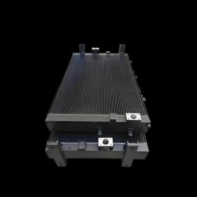 China Double Stage Superimposed Black Sprayed Multi Flange Vertical Brazed Aluminium Heat Exchanger for sale