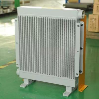 China Top Square Flange Single Port Long Strip Vertical Fin Bare Aluminum Condenser Radiator for sale