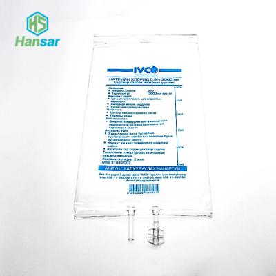 China 500ml medical infusable pressure pvc iv bag for sale