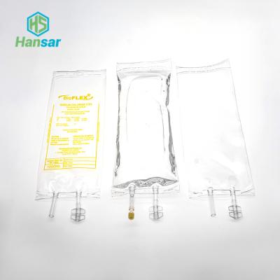 China disposable medical grade iv pvc infusion bag 500ml with single tube for sale