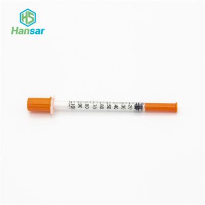China 1ml 1cc orange cap insulin syringe for sale