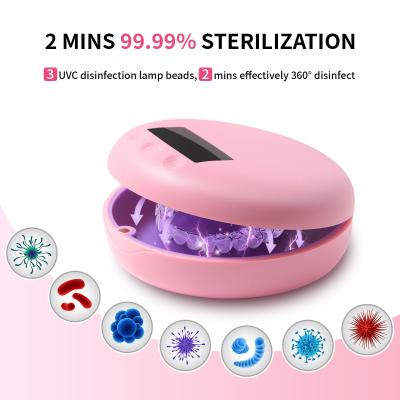 中国 UVC Disinfectant Aligner Case with display,UV Light Denture Box Slim 販売のため