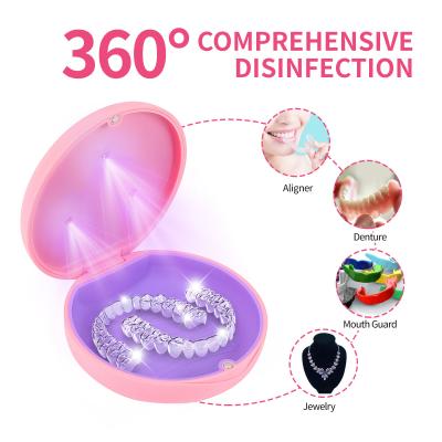 中国 UVC Disinfectant Aligner Case with display,UV Light Denture Box Slim 販売のため