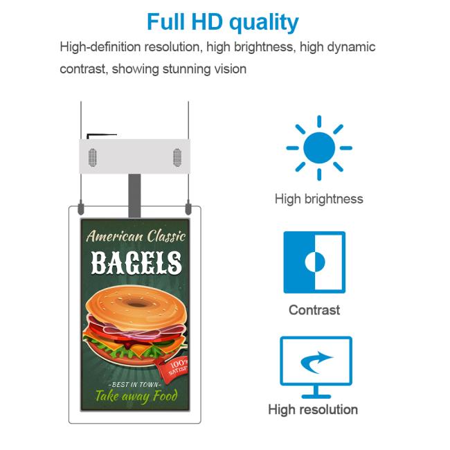 49 inch dual sided digital sign high brightness integrated double sided window advertising display screen