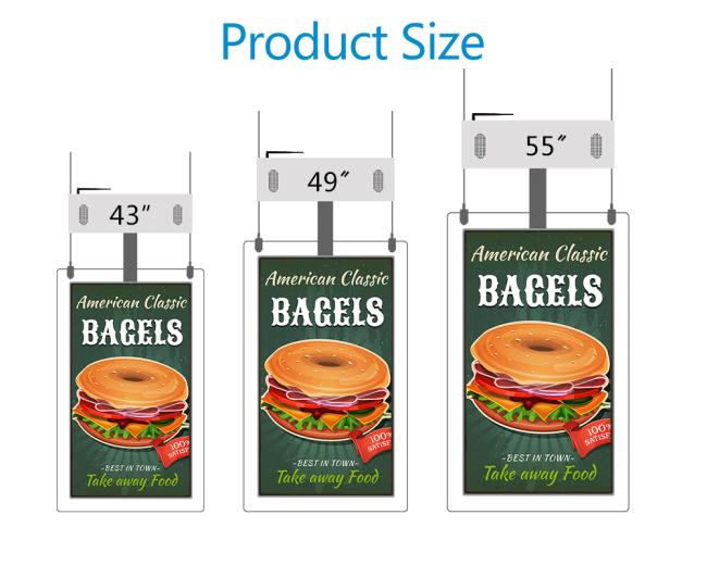 49 inch dual sided digital sign high brightness integrated double sided window advertising display screen