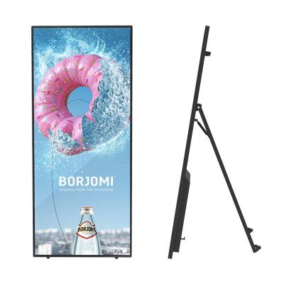China VETO 70 Inch 4K Resolution LCD Advertising Display Portable Digital Signage with Wheels for sale