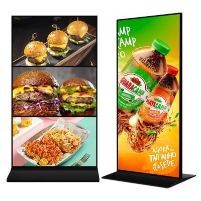 China VETO 4K Full Screen Android LCD Advertising Display with 450nit Brightness Floor Standing Digital Signage for sale