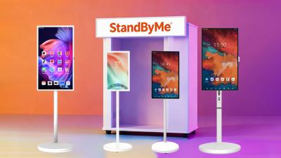 China VETO 32 Inch Portable Smart Screen 4K Resolution Wireless Movable TV Supplier for sale