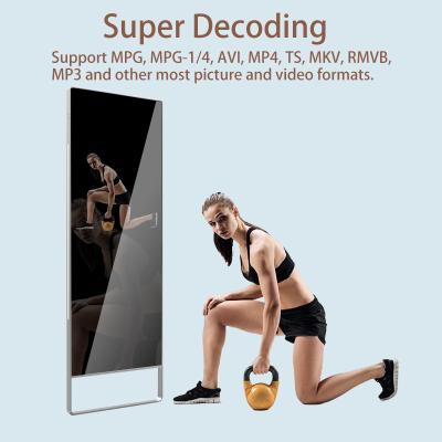 China 43-inch Android Fitness Mirror Body Fat Calculation Intelligent Health System Magic Mirror for sale