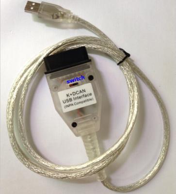 Китай Автоматическая диагностическая пластмасса блока развертки OBD2 откорректировала Ediabas K+D-CAN DCAN с переключателем OBD2 к интерфейсу USB для BMW продается