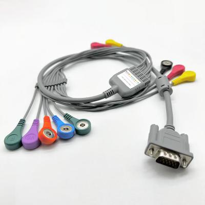 China ECG Lead ECG Holter Monitoring System Cable For Changchun Digital 15 Pin Length 0.9m for sale