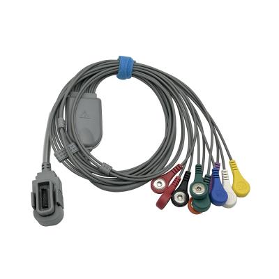 China NORAV 10 Lead ECG Holter Cable With Snap Ends 20pin Connector for sale