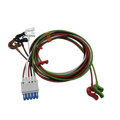 China ECG/EKG 5 Lead Sets Shielded Lead Set Snap AAMI M1968A 989803125841 for sale
