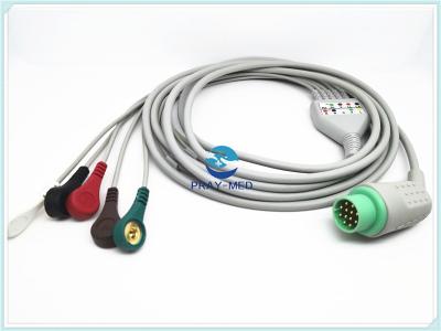 China Biolight 5 Lead ECG Disposable Ecg Lead Wires 12pin TPU Jacket for sale
