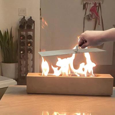 China 18 X 4 X 4 Inches Rectangular Table Top Fire Pit Outdoor Indoor Portable Concrete for sale