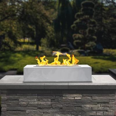 China 18 X 4 X 4 Inches Rectangular Table Top Fire Pit Outdoor Indoor Portable Concrete for sale