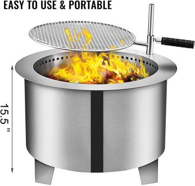 China Fogo sem fumaça portátil exterior de aço inoxidável Pit For All Season à venda