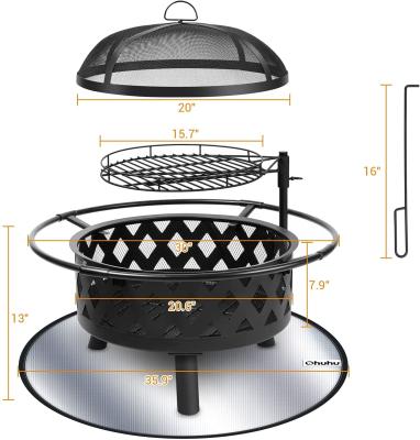 China Outdoor Stainless Steel Fire Pit BBQ Grill Mesh Spark Screen Over Log Grate for sale