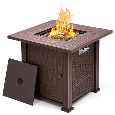 China O óleo terminou o fogo de gás Pit Bronze Table do propano quadrado de 28 polegadas à venda
