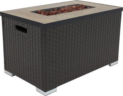China Openluchtgas Firepit van het hars het Rieten Propaan met Roestvrij staalbranders Te koop